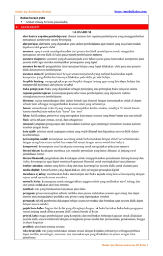 Modul Ajar Bahasa Indonesia Kelas 1 Fase A Kurikulum Merdeka ...