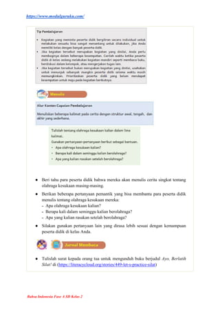 MODUL AJAR BAHASA INDONESIA KELAS 2 BAB 2 KURIKULUM MERDEKA.docx