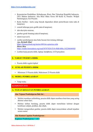 MODUL AJAR BAHASA INDONESIA KELAS 2 BAB 2 KURIKULUM MERDEKA.docx
