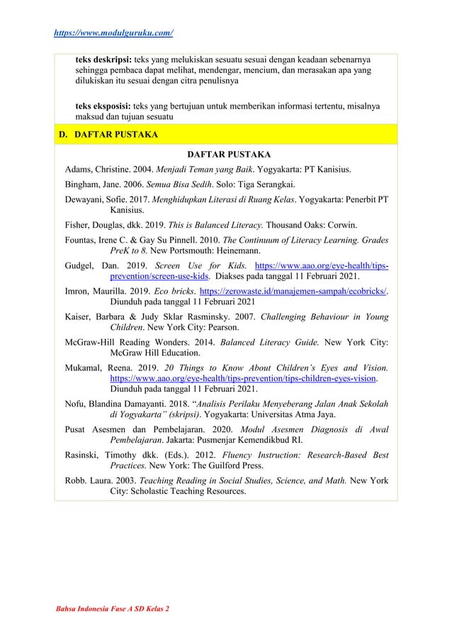 MODUL AJAR BAHASA INDONESIA KELAS 2 BAB 2 KURIKULUM MERDEKA.docx