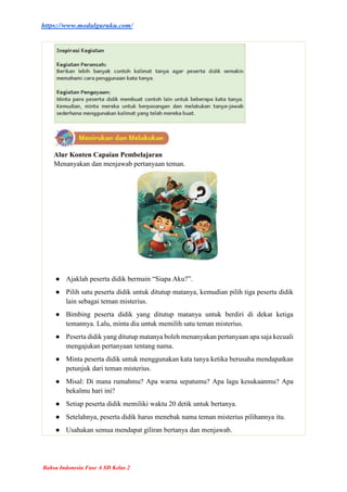 MODUL AJAR BAHASA INDONESIA KELAS 2 BAB 2 KURIKULUM MERDEKA.docx