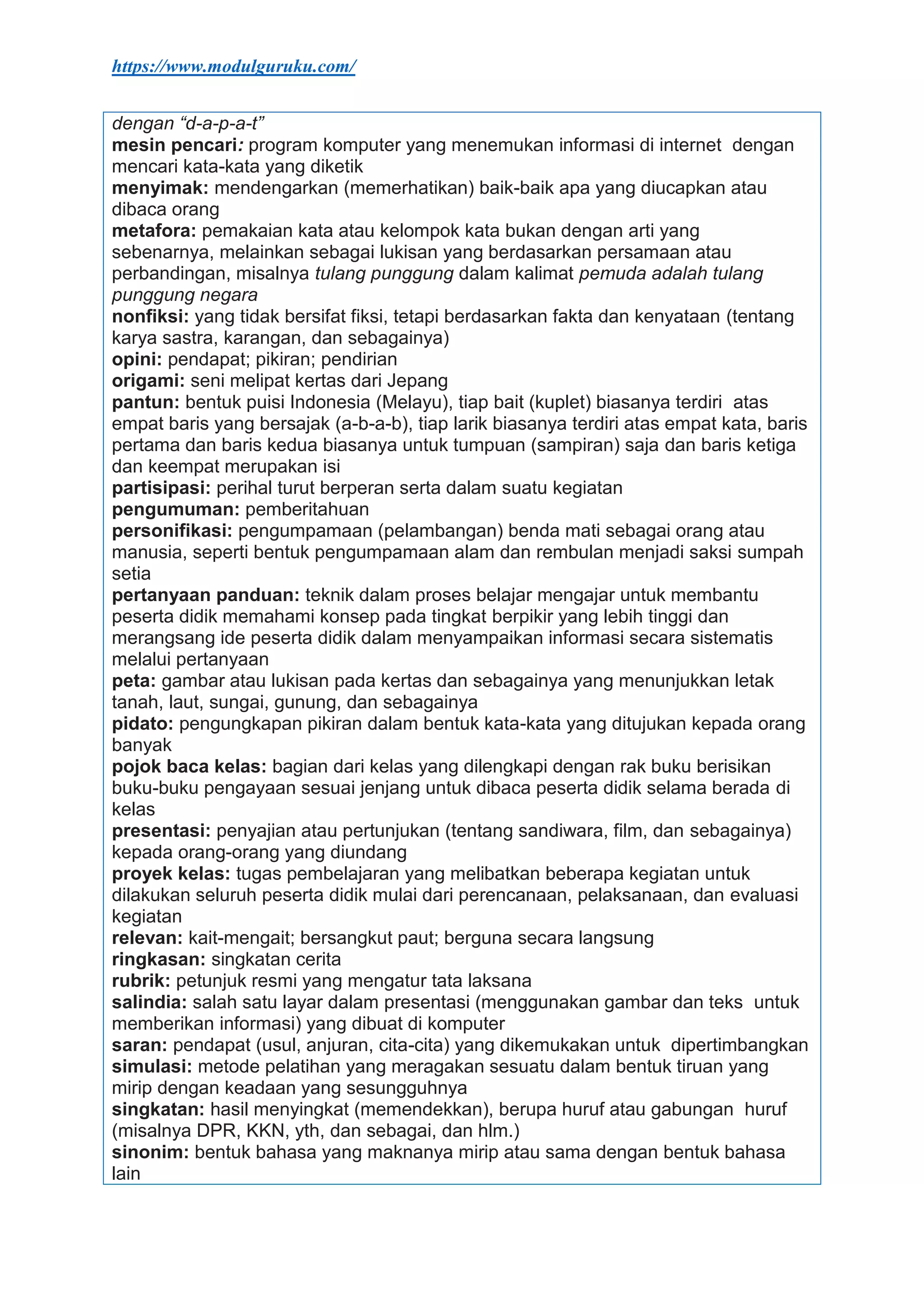 MODUL AJAR BAHASA INDONESIA KELAS 5 BAB 2 KURIKULUM MERDEKA.docx
