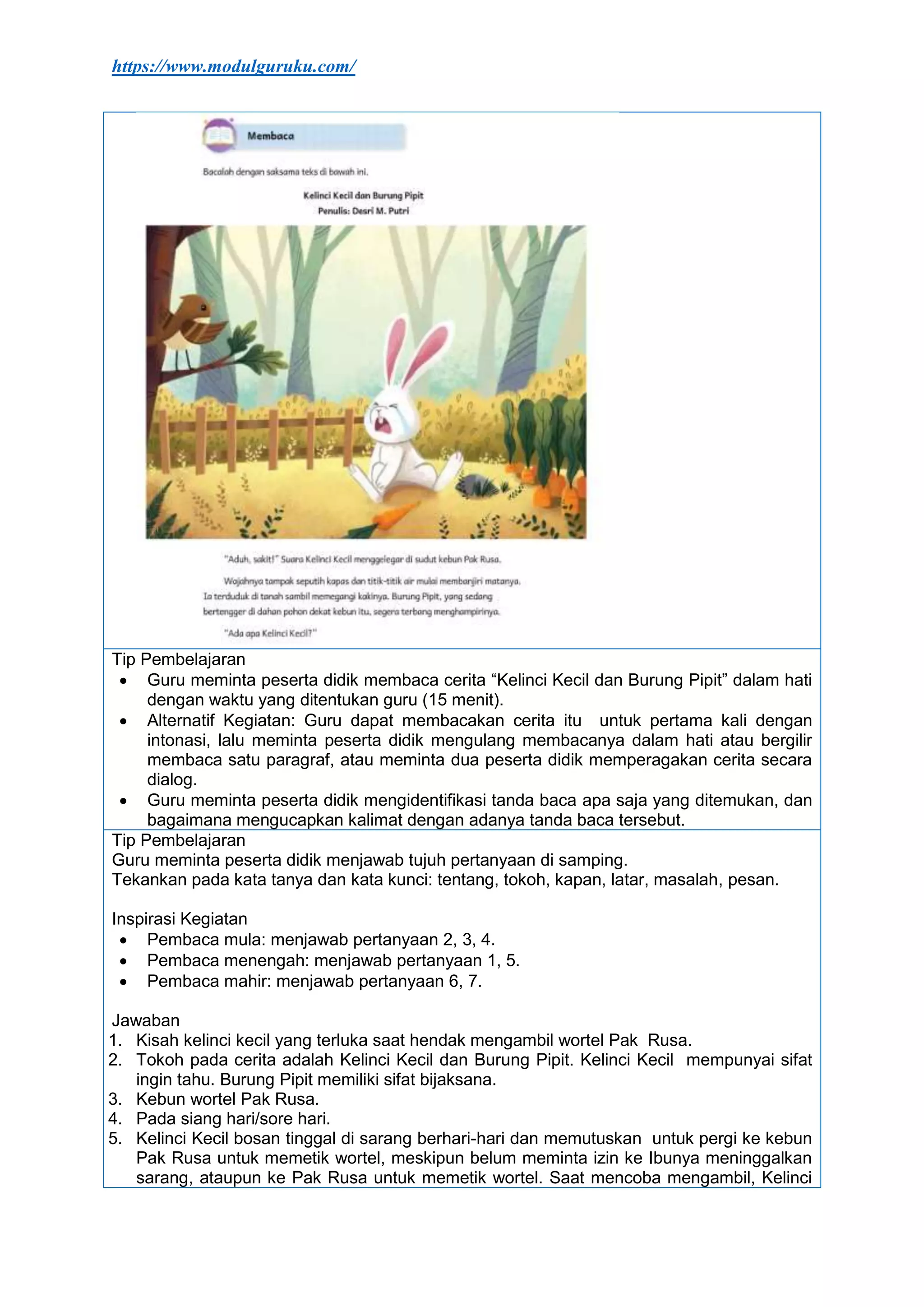 MODUL AJAR BAHASA INDONESIA KELAS 5 BAB 2 KURIKULUM MERDEKA.docx