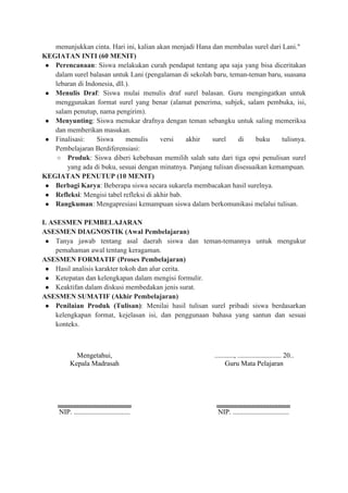 Modul Ajar Bahasa Indonesia Kelas 6 - KBC | PDF