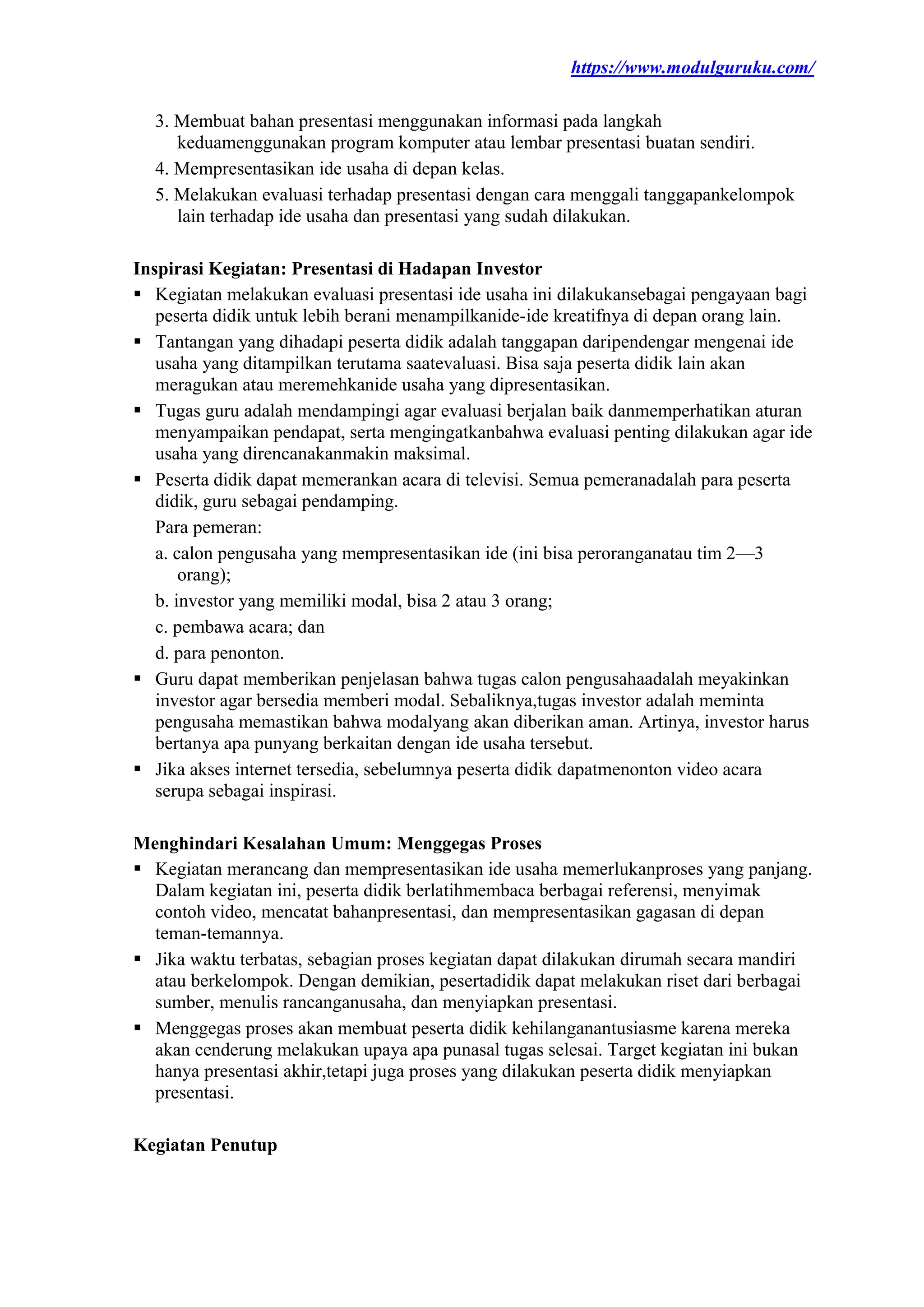 Modul Ajar Bahasa Indonesia Kelas 9 Fase D Kurikulum Merdeka | PDF