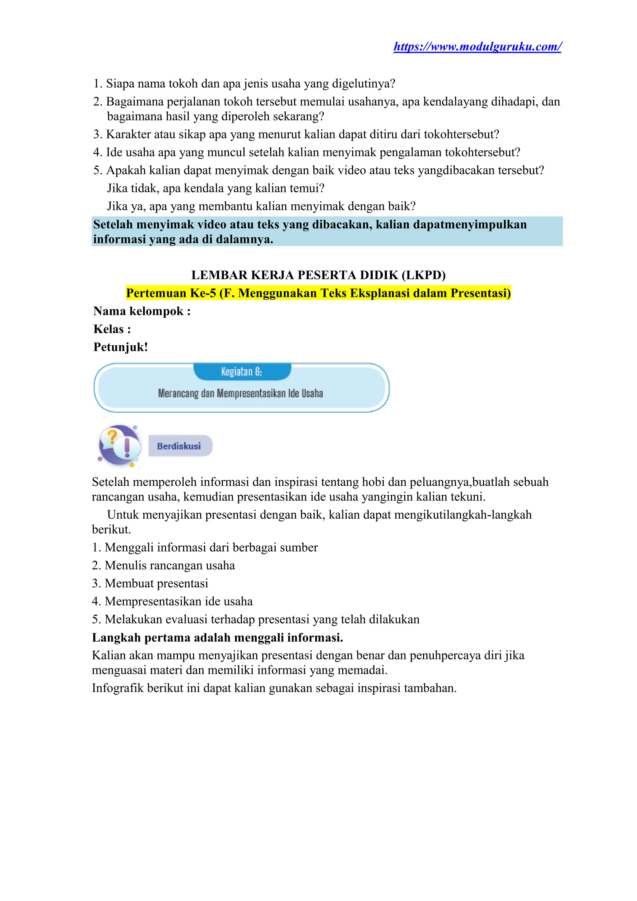 Modul Ajar Bahasa Indonesia Kelas 9 Fase D Kurikulum Merdeka | PDF