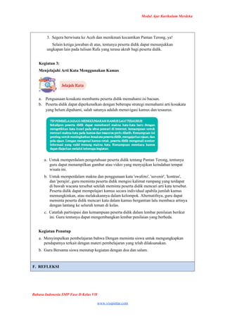 Modul Ajar BAHASA INDONESIA SMP KELAS 7 KURMER.docx