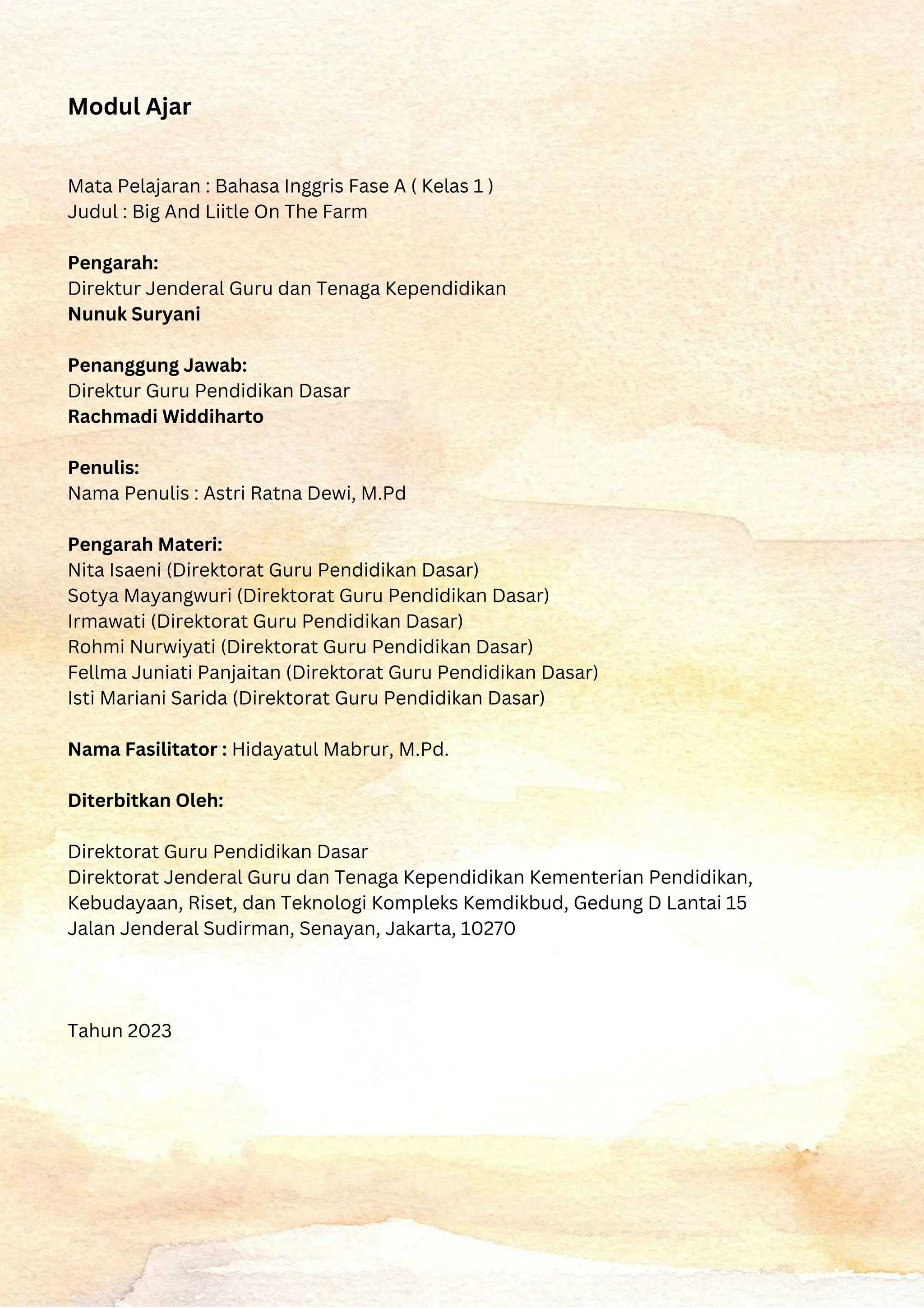 Modul Ajar Bahasa Inggris - Big And Little On The Farm - Fase A.pdf