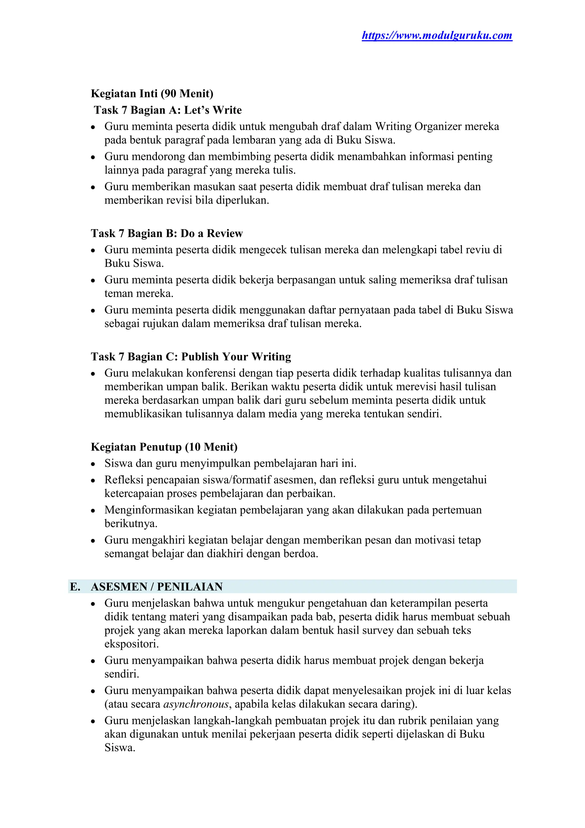 Modul Ajar Bahasa Inggris Kelas 10 Fase E | PDF