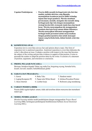 Modul Ajar Bahasa Inggris Kelas 10 Fase E | PDF