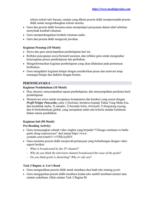 Modul Ajar Bahasa Inggris Kelas 10 Fase E | PDF