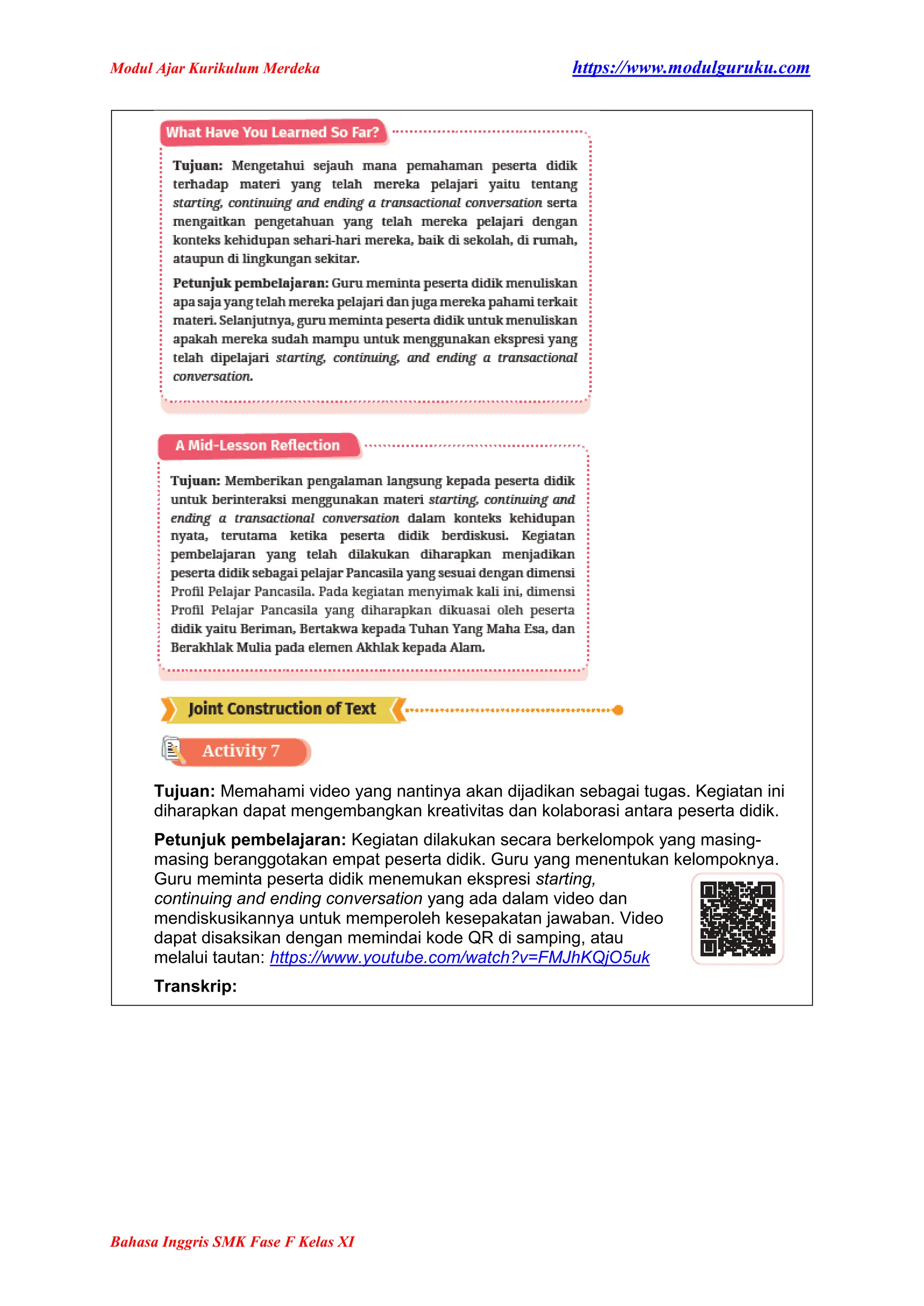 Modul Ajar Bahasa Inggris Kelas 11 Fase F | PDF