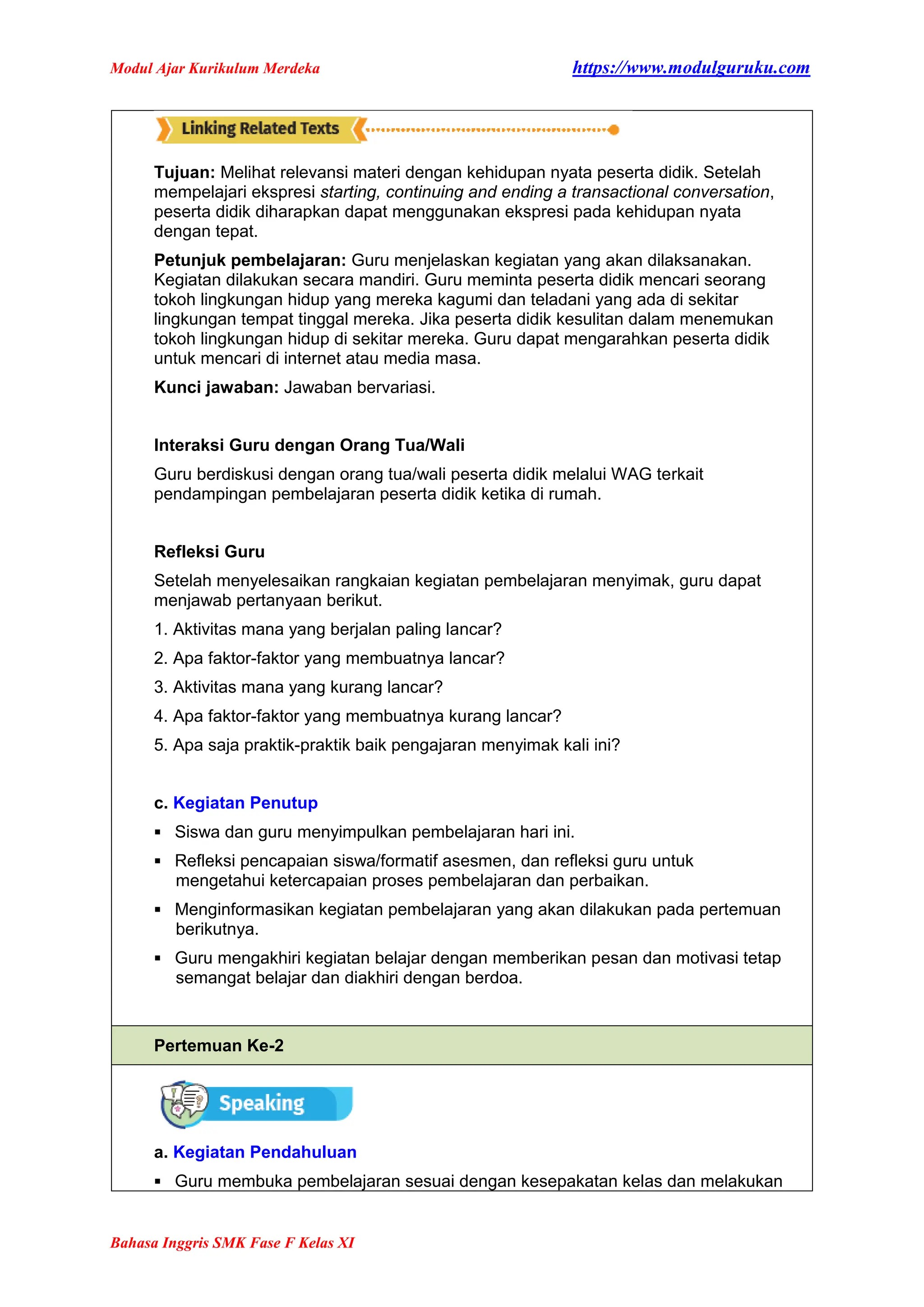 Modul Ajar Bahasa Inggris Kelas 11 Fase F | PDF