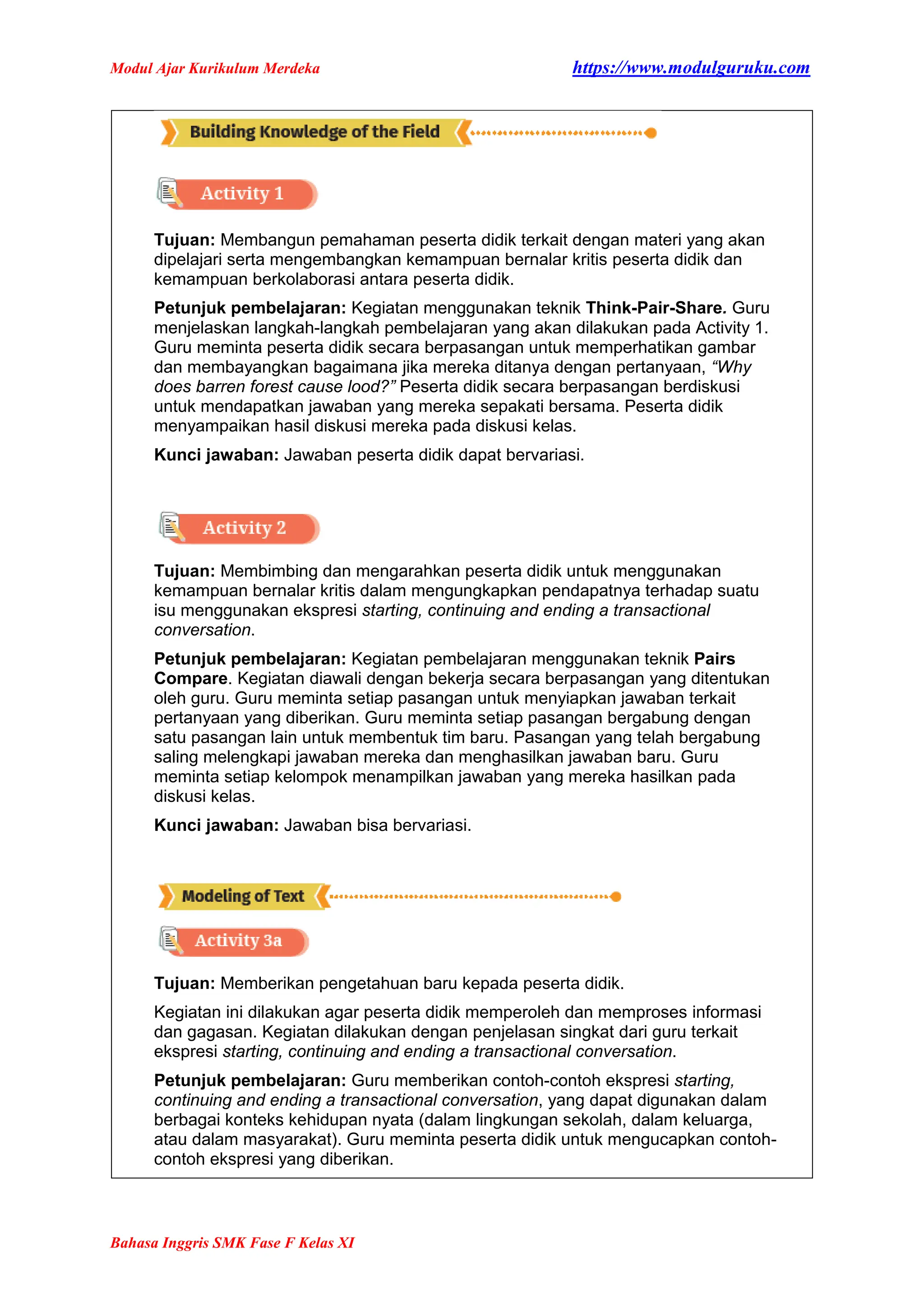 Modul Ajar Bahasa Inggris Kelas 11 Fase F | PDF