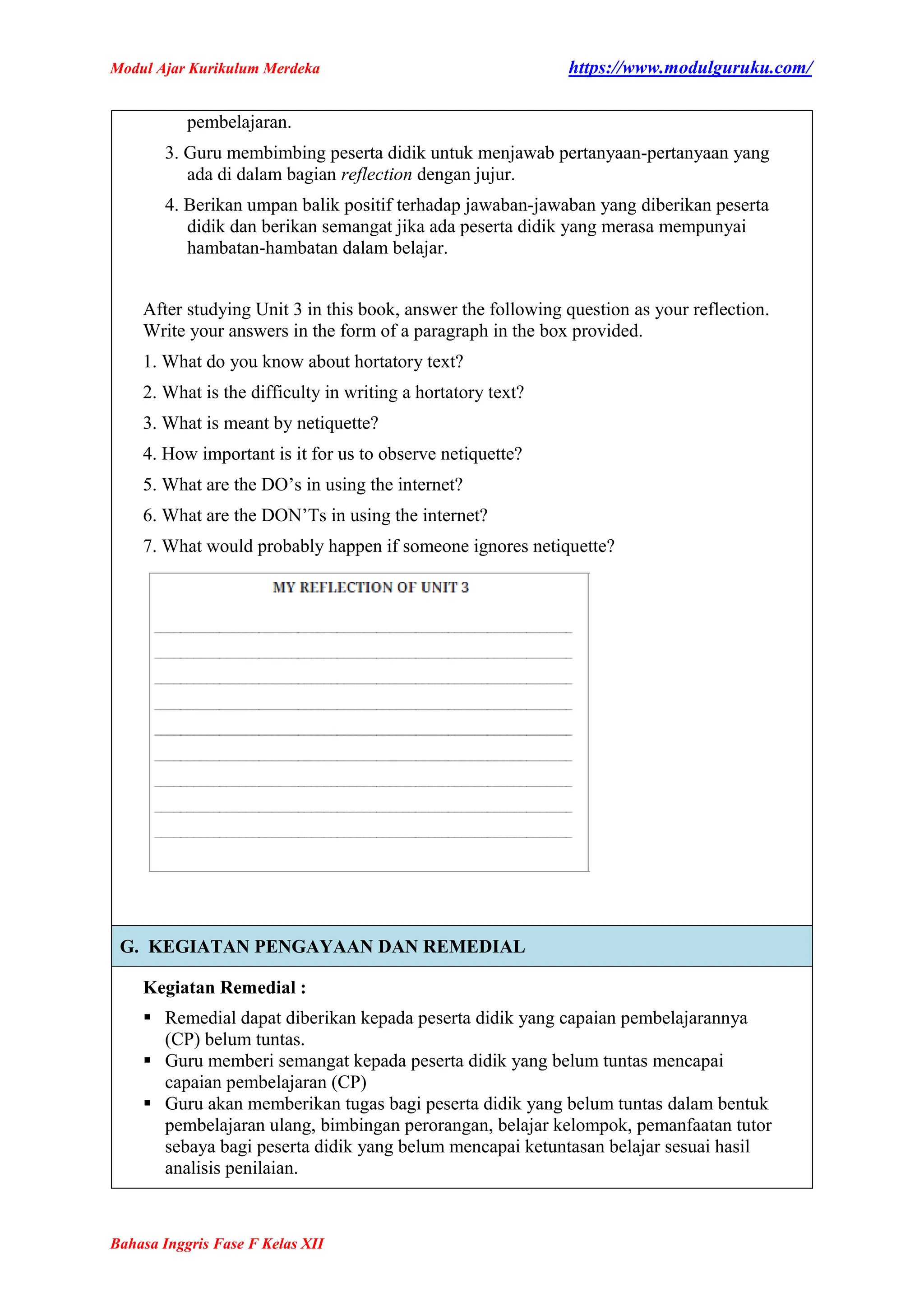 Modul Ajar Bahasa Inggris Kelas 12 Fase F Kurikulum Merdeka | PDF