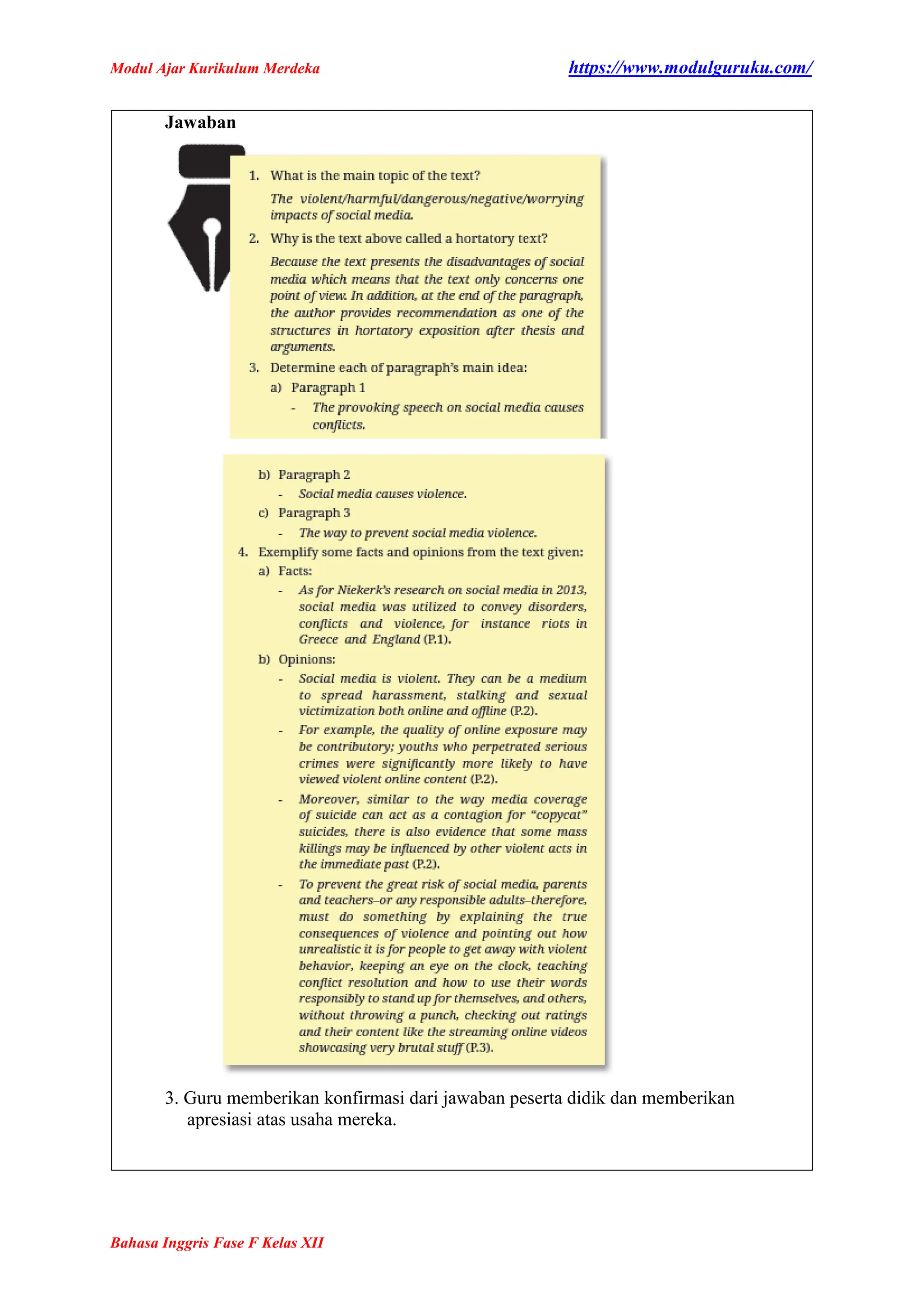 Modul Ajar Bahasa Inggris Kelas 12 Fase F Kurikulum Merdeka | PDF