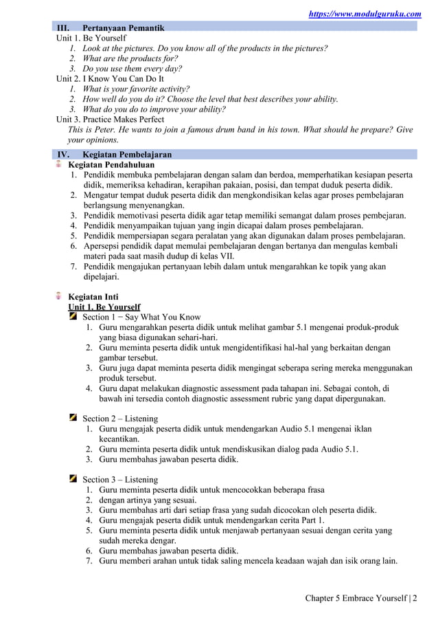 Modul Ajar Bahasa Inggris Kelas 8 SMP Fase D | PDF