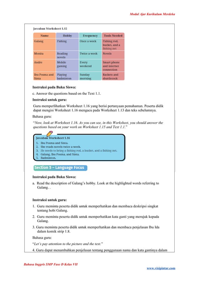 Modul Ajar BAHASA INGGRIS SMP KELAS 7 KURMER.docx