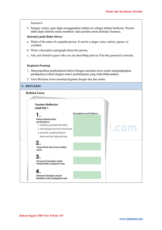 Modul Ajar BAHASA INGGRIS SMP KELAS 7 KURMER.docx