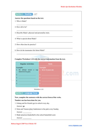 Modul Ajar BAHASA INGGRIS SMP KELAS 7 KURMER.docx