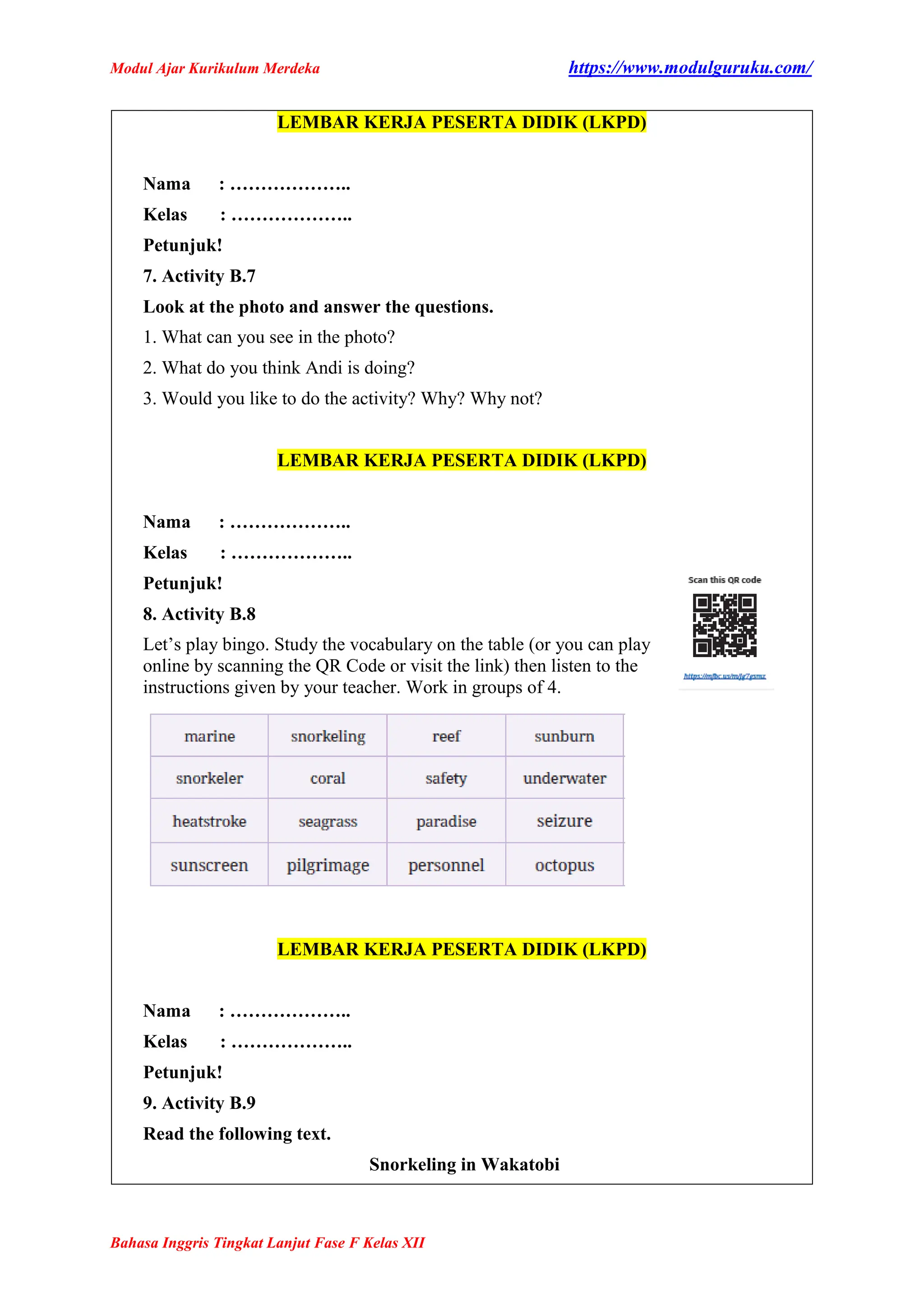 Modul Ajar Bahasa Inggris Tingkat Lanjut Kelas 12 Fase F Kurikulum ...
