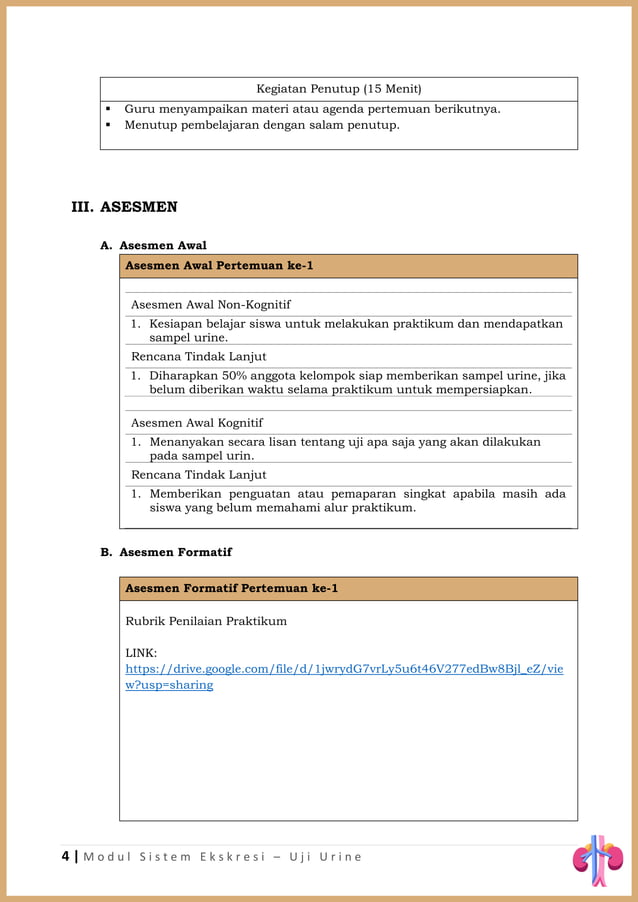 Modul Ajar Biologi - Modul Ajar Sistem Ekskresi - Uji Urine - Fase F.pdf