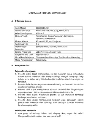 MODUL AJAR BIOLOGI SMA KELAS XI BAB 4.docx