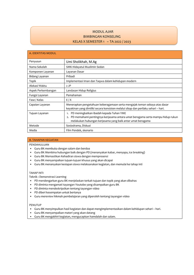 Modul Ajar BK SMK HIDMUS SEDAN.docx