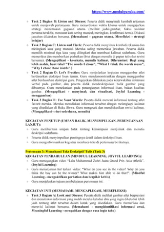 Modul Ajar Deep Learning Bahasa Inggris Kelas 10 Kurikulum Merdeka | PDF