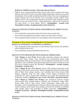 Modul Ajar Deep Learning Bahasa Inggris Kelas 10 Kurikulum Merdeka | PDF