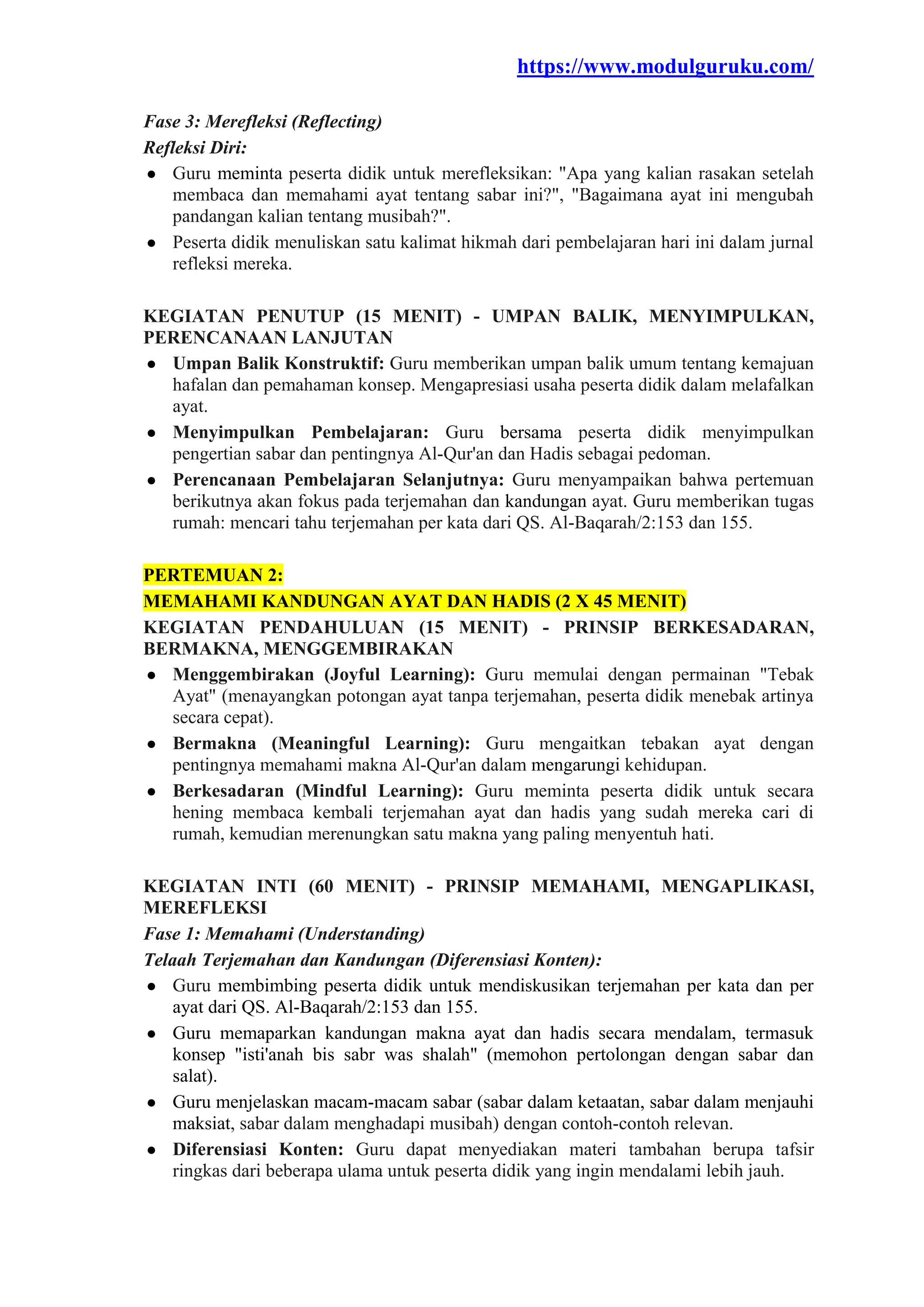 Modul Ajar Deep Learning PAI dan Budi Pekerti Kelas 12 Kurikulum ...