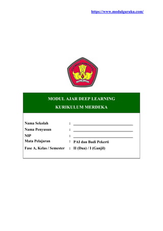 Modul Ajar Deep Learning PAI dan Budi Pekerti Kelas 2 Kurikulum Merdeka ...