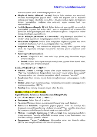 Modul Ajar Deep Learning Pendidikan Pancasila Kelas 10 Kurikulum Merdeka | PDF