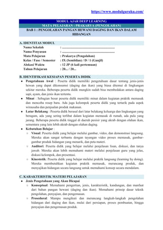Modul Ajar Deep Learning Prakarya Pengolahan Kelas 9 Kurikulum Merdeka ...