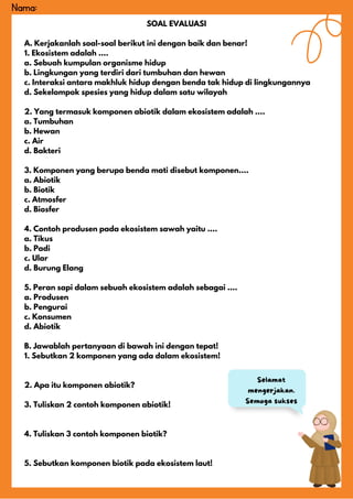 MODUL AJAR EKOSISTEM yang seimbang kelas 3 sd | PDF