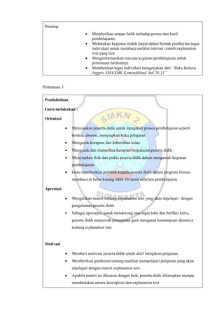 Modul Ajar Explanation Text XI F Bahasa Inggris | DOCX