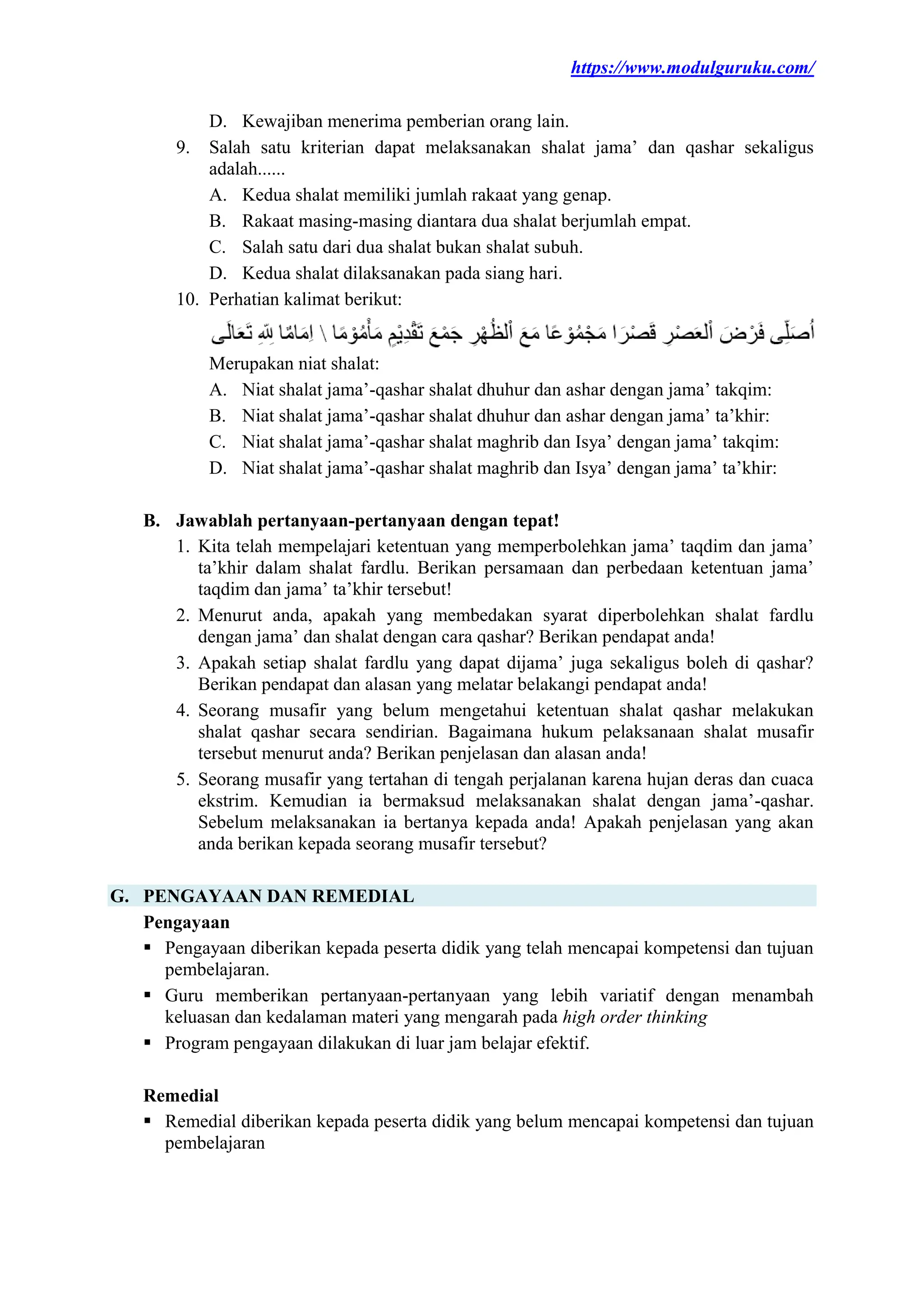 Modul Ajar Fikih Kelas 7 Fase D Kurikulum Merdeka | PDF
