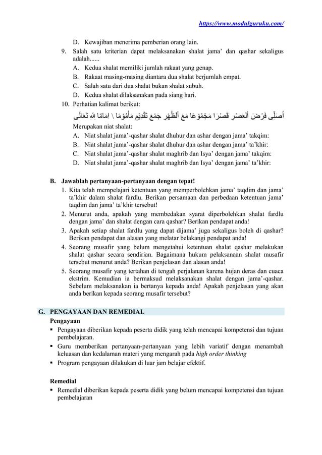 Modul Ajar Fikih Kelas 7 Fase D Kurikulum Merdeka | PDF