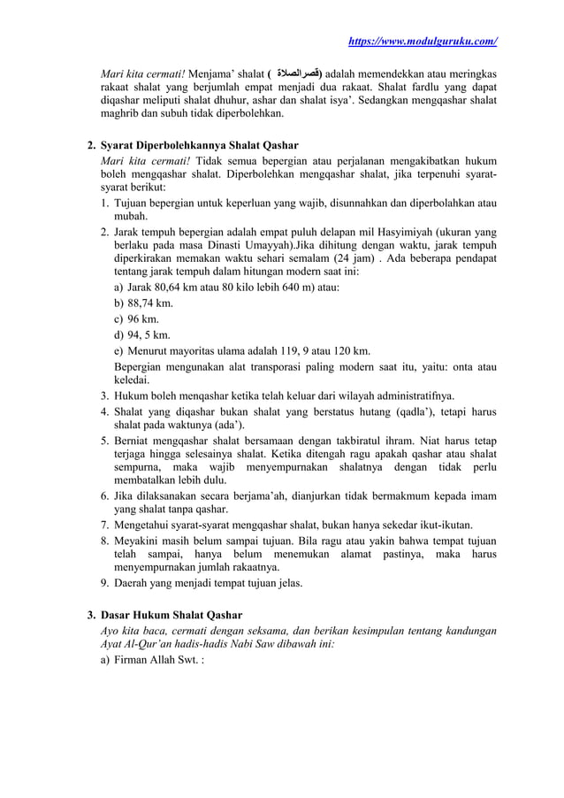 Modul Ajar Fikih Kelas 7 Fase D Kurikulum Merdeka | PDF