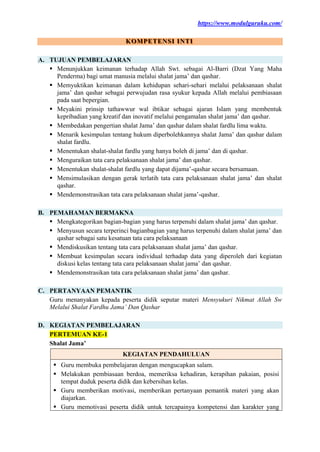 Modul Ajar Fikih Kelas 7 Fase D Kurikulum Merdeka | PDF