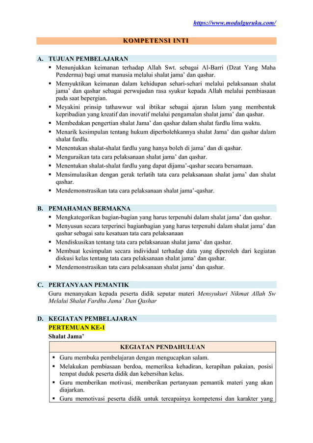 Modul Ajar Fikih Kelas 7 Fase D Kurikulum Merdeka | PDF