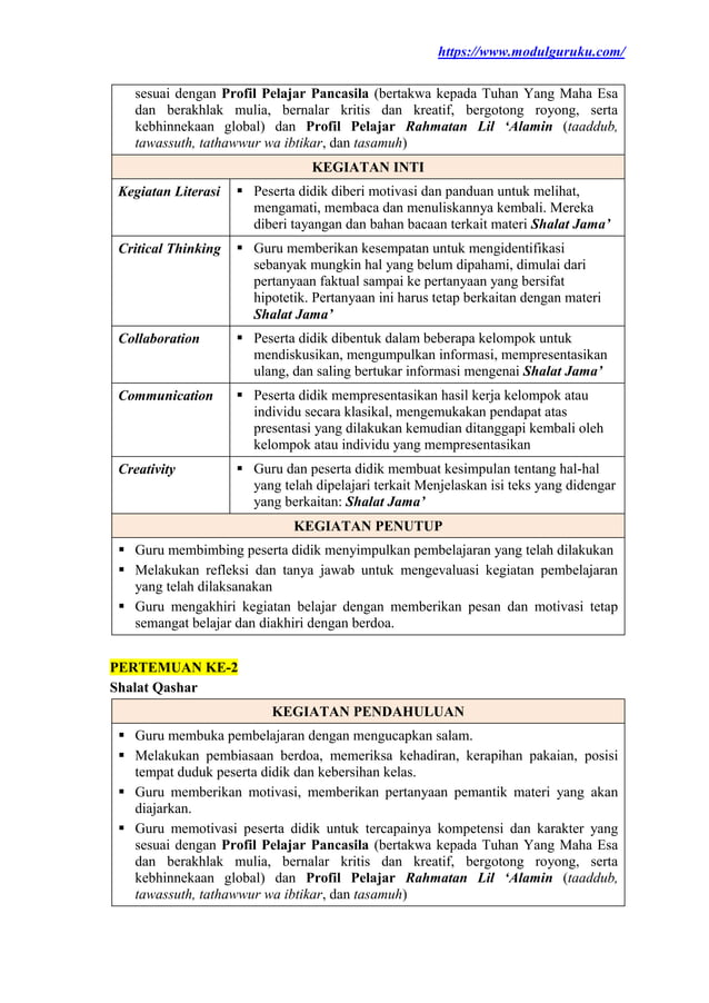 Modul Ajar Fikih Kelas 7 Fase D Kurikulum Merdeka | PDF