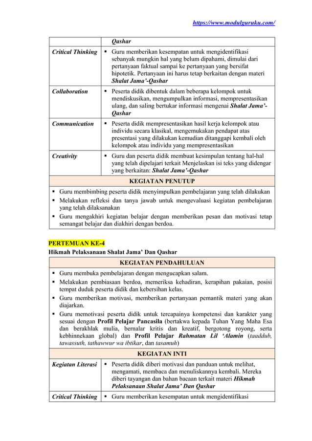Modul Ajar Fikih Kelas 7 Fase D Kurikulum Merdeka | PDF