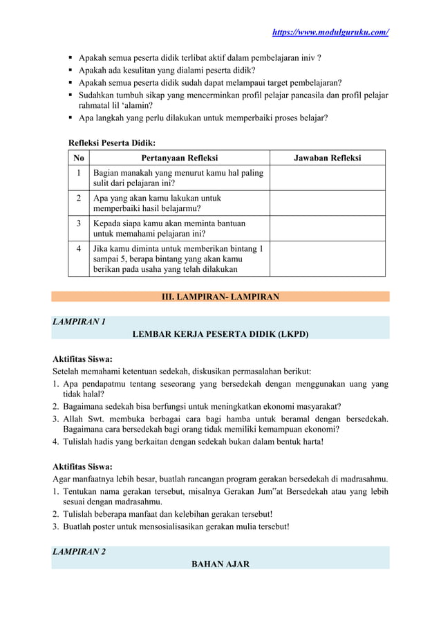 Modul Ajar Fikih Kelas 8 Fase D Kurikulum Merdeka | PDF