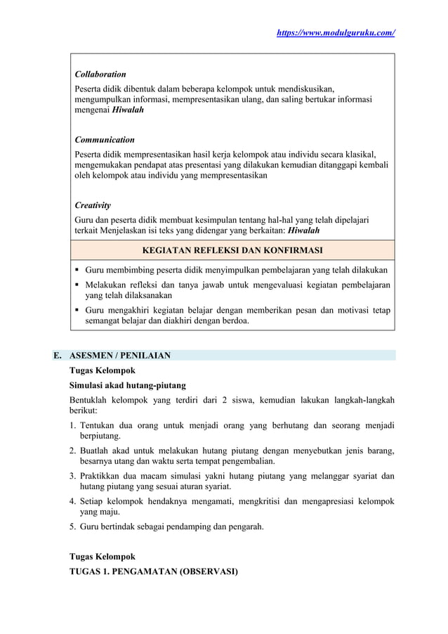 Modul Ajar Fikih Kelas 9 Fase D Kurikulum Merdeka | PDF