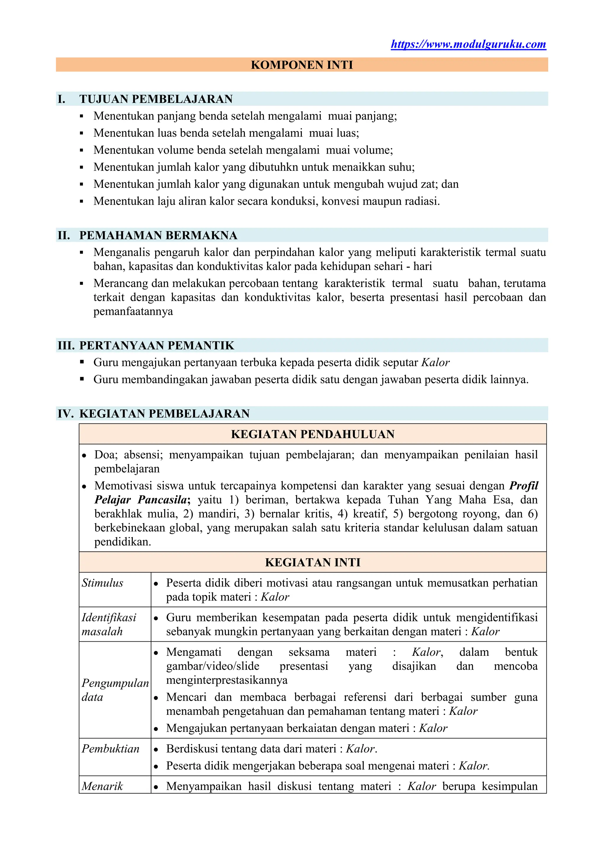 Modul Ajar Fisika Kelas 11 Fase F Kurikulum Merdeka | PDF