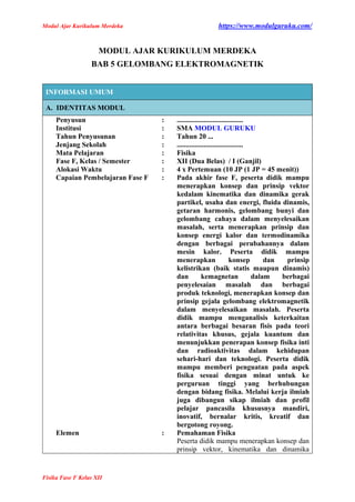 Modul Ajar Fisika Kelas 12 Fase F Kurikulum Merdeka | PDF