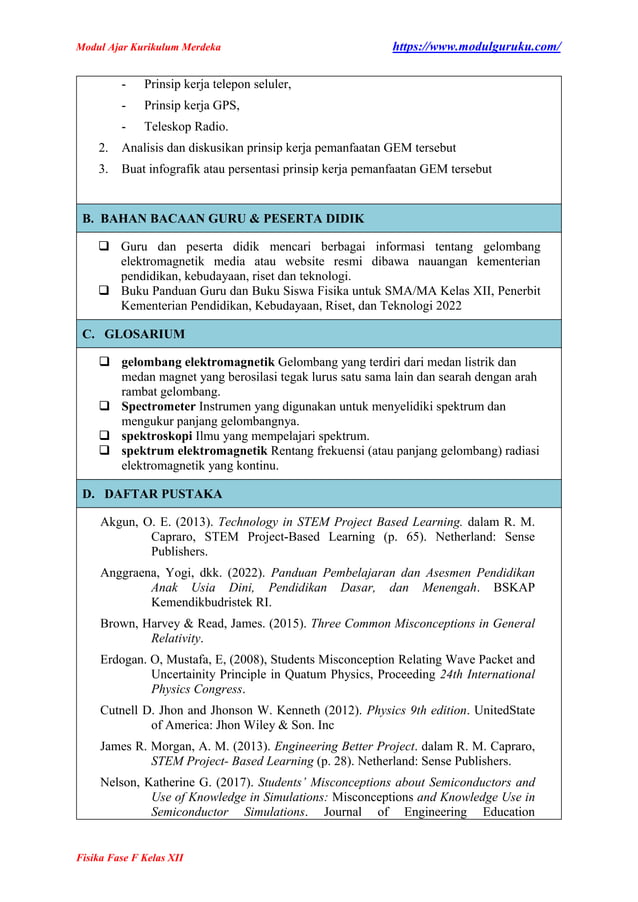 Modul Ajar Fisika Kelas 12 Fase F Kurikulum Merdeka | PDF