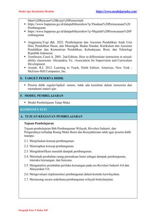 Modul Ajar Geografi Kelas 12 Fase F Kurikulum Merdeka | PDF