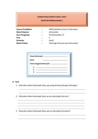 MODUL AJAR INFORMATIKA KELAS X SMK/SMA/MA | PDF